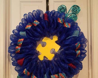 Autism wreath | Etsy