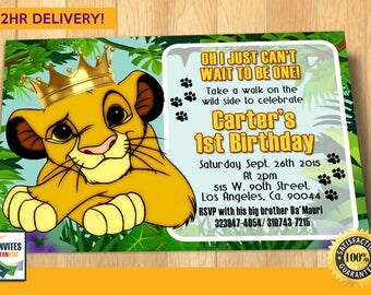 Lion king invitation | Etsy