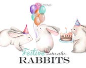 watercolor clipart flower illustration set by HappyWatercolorShop