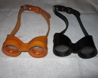 Items similar to Hand Sewn Fancy Leather Goggles on Etsy