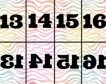 Zebra print number | Etsy