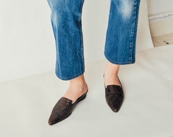 Snakeskin mules | Etsy