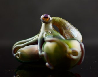 Facehugger Alien Glass Pipe Spoon Hand Blown by andromedaglass