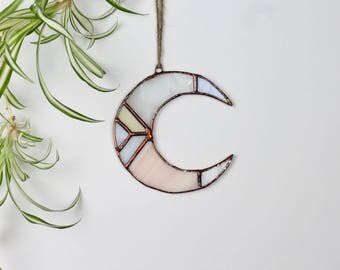 Stained glass moon | Etsy