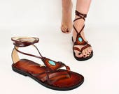 Unique style handmade leather sandals and leather goods von Calpas