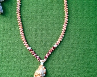 Cone Shell Necklace Pikake Weaved Kauai Made by KauaiShellsandMore