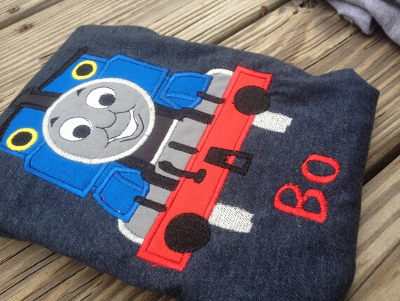 Thomas the TRAIN birthday Monogram Applique SHIRT Personalized