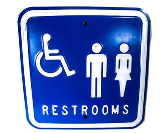 Retro restroom sign | Etsy