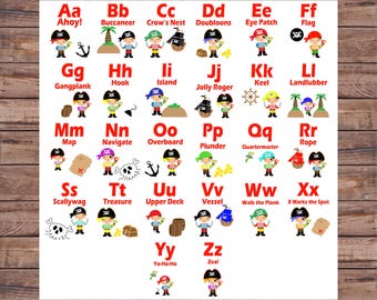 Pirate alphabet | Etsy