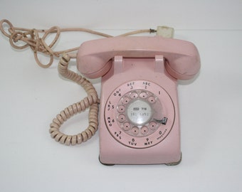 Pink rotary phone | Etsy