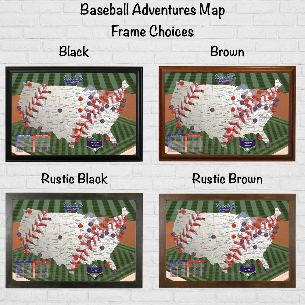 Personalized Baseball Adventures Travel Map Baseball Stadium