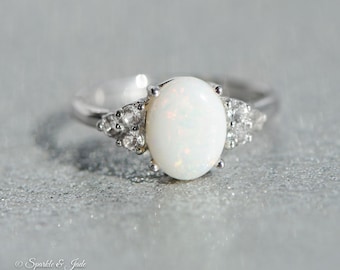 Genuine opal ring | Etsy