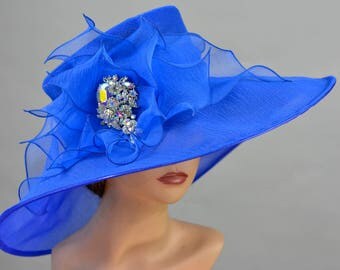 Blue derby hat | Etsy