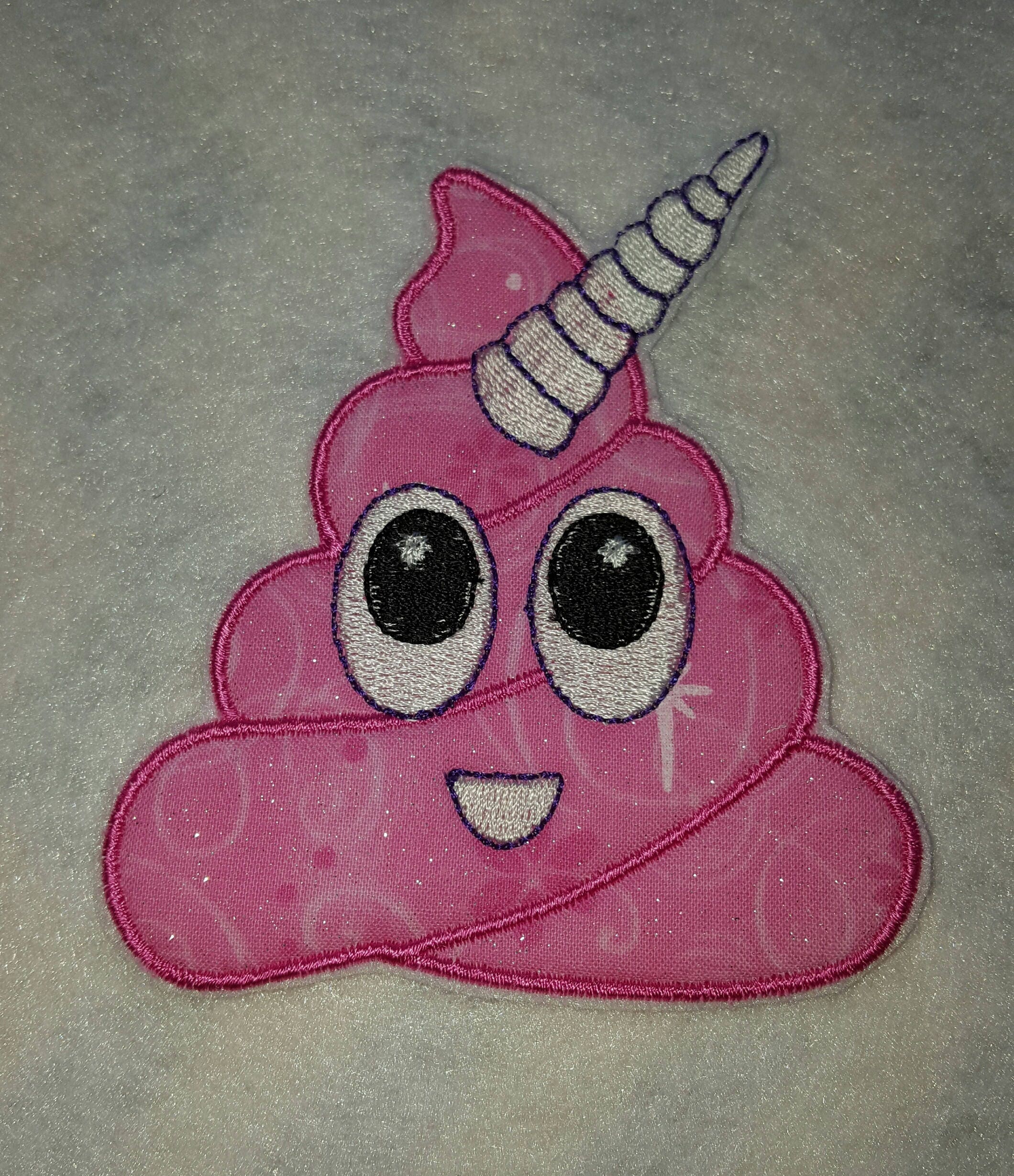 Unicorn Poo Emoji Iron On No Sew Embroidered Patch Applique From
