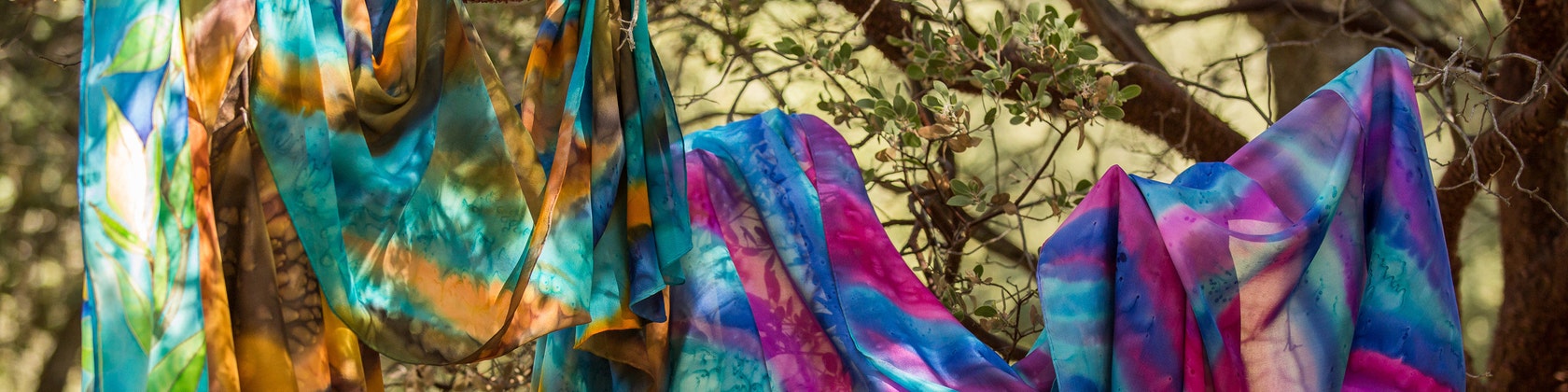 Silk kimonos and scarves by SilkArtbyLiene on Etsy