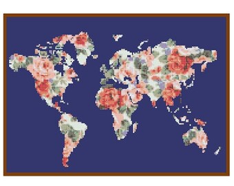 Map cross stitch | Etsy