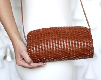 Braided leather bag | Etsy