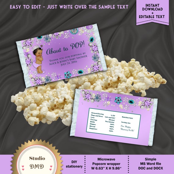 Printable Microwave Popcorn Wrapper Ready to Pop Little