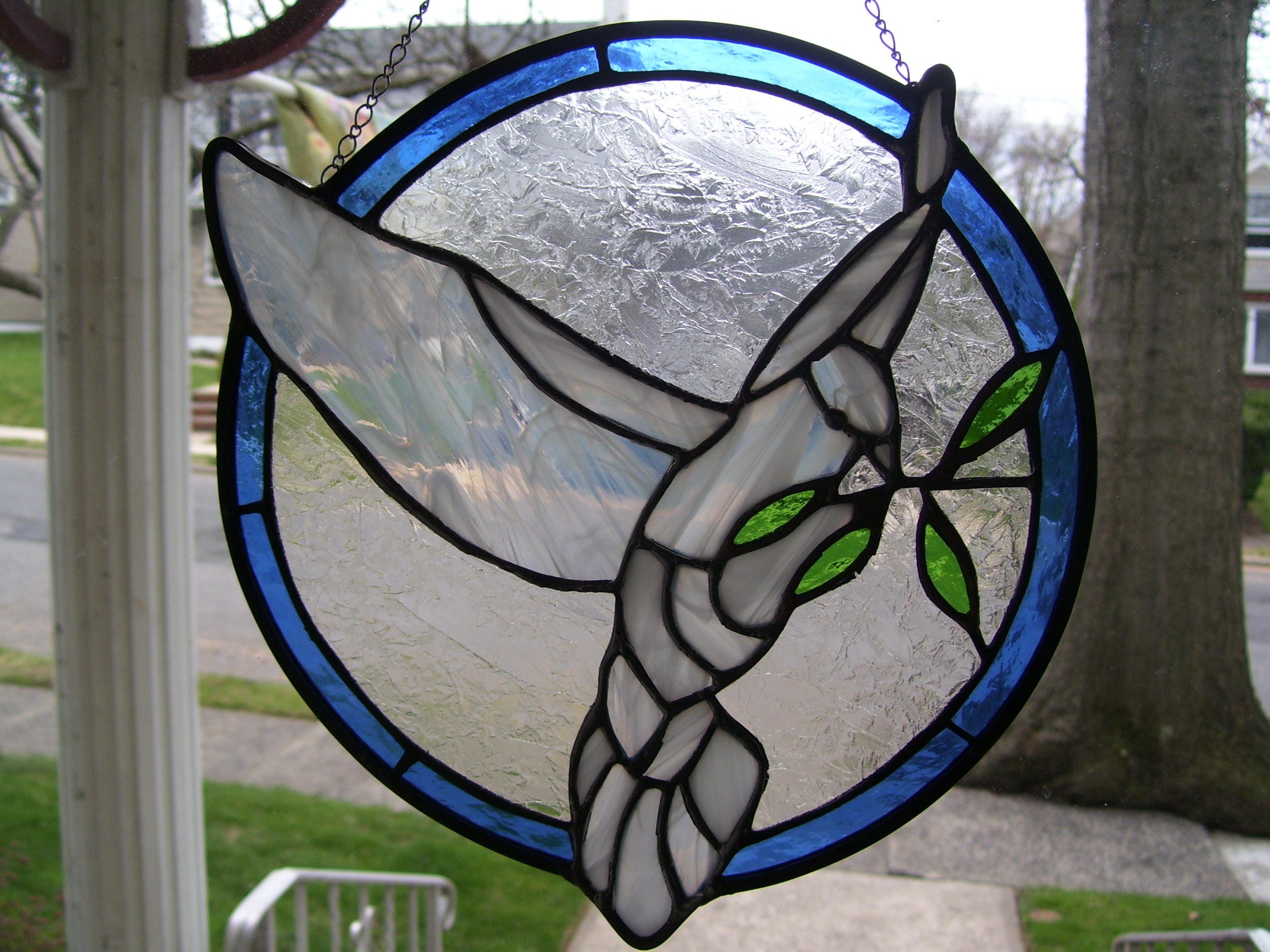 Stained Glass Dove of Peace Sun catcher