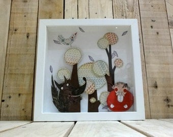 OOAK altered art assemblage diorama shadow box