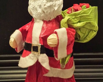 Paper mache santa | Etsy