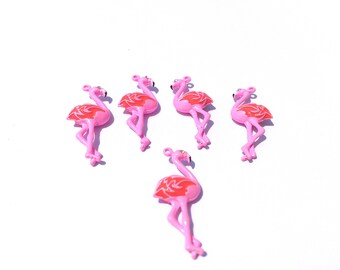 Pink flamingo charm | Etsy