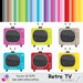 Retro TV Clip Art Television Clipart Rainbow by VRDigitalDesign