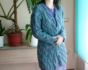 Hand knit coat | Etsy