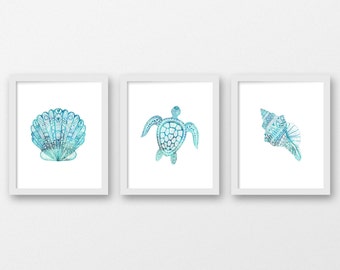 Sea shell art print | Etsy