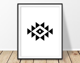 Southwestern decor Aztec wall art Tribal print Aztec art