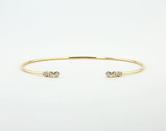 Solid gold bangle | Etsy