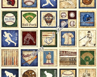 Baseball quilt panel | Etsy