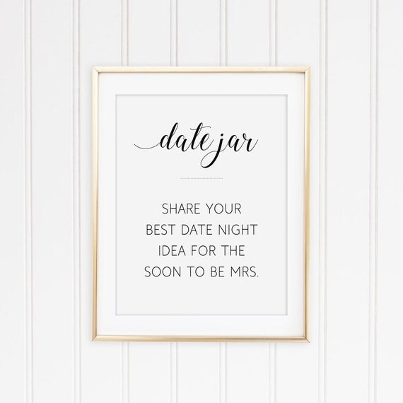 Printable Date Jar Sign Date Night Sign Date Ideas Date
