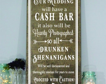 Cash bar sign | Etsy