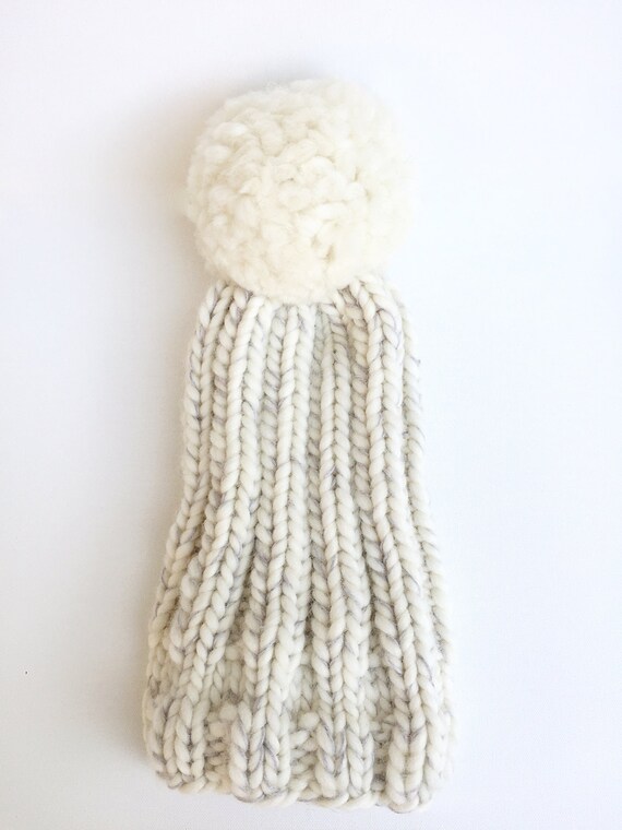 Charlee Cakes Chunky Puffball knit Hat chunky knit wool hat