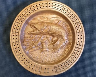 Fish cribbage board | Etsy