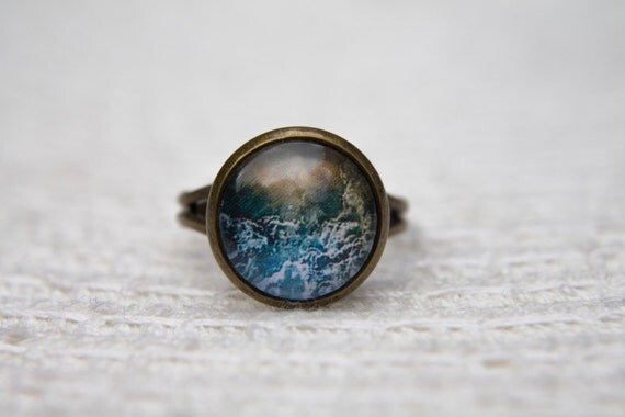 Cloud Ring Sky Ring Clouds Sky Statement Ring Adjustable