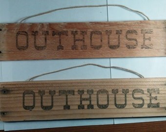 Rustic outhouse sign | Etsy