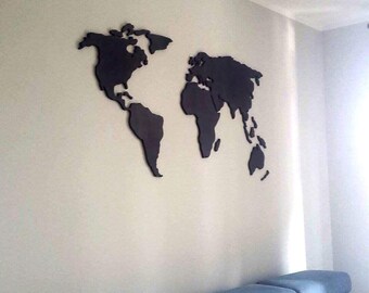 Wooden world map | Etsy