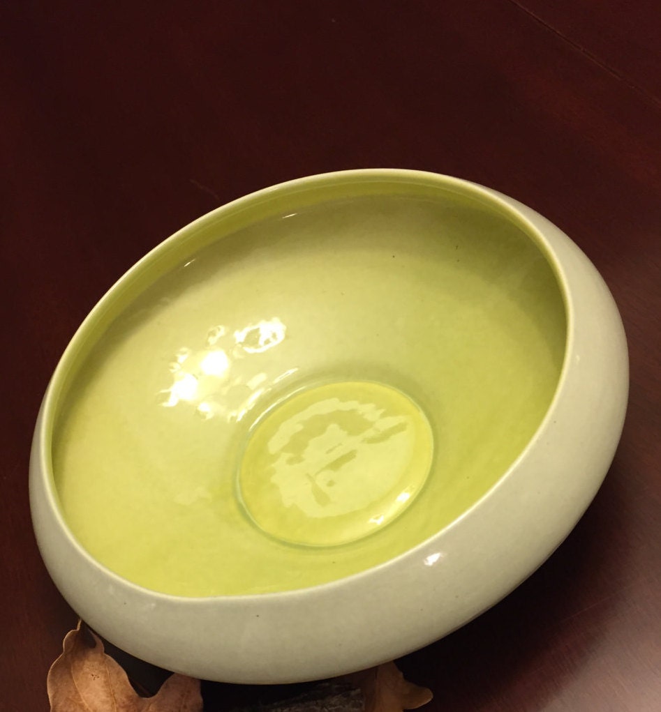 Mid Century Red Wing Pottery Bowl, Redwing Planter, Vintage Gray Green ...