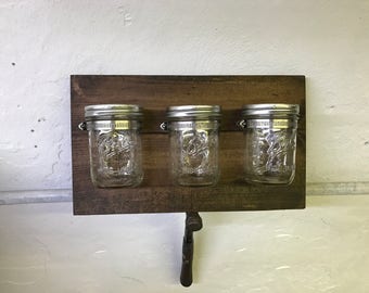 Mason jar rack | Etsy