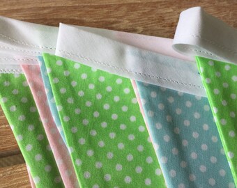 Pastel Vintage Bunting Flag Banners. Wedding Birthday