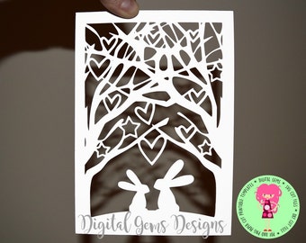 Rabbit papercut | Etsy