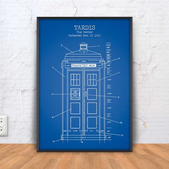 TARDIS poster tardis printable tardis blueprint tardis