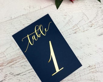 Navy table numbers | Etsy