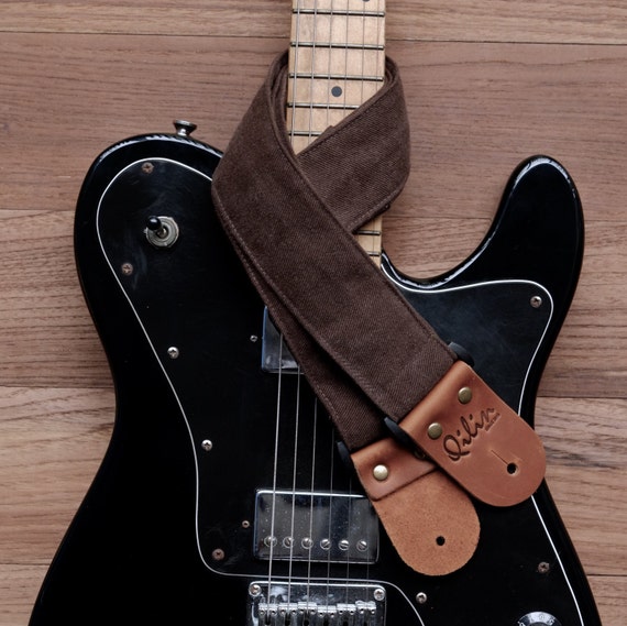 Brown Denim Guitar Strap