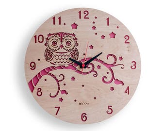 Wooden owl clock | Etsy