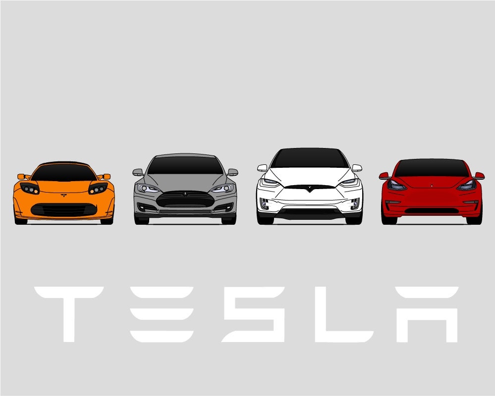 Tesla Generations Poster // Tesla Motors // Tesla Roadster