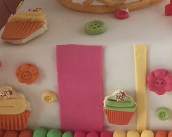 Items similar to Kitchen Art Print - Whimsical Cupcake Cake ...