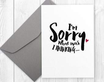 Printable I'm Sorry Card / Printable Apology Card